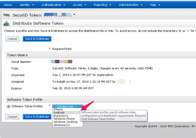 How to assign Tokens to User In RSA Authentication Manager