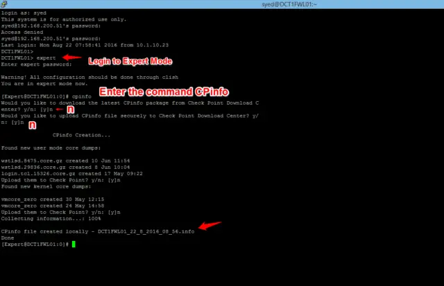How to upload cpinfo file to checkpoint server - Technical Ustad