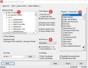 How to Print lists of files in a Folder in Windows 10