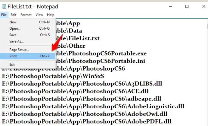 How to Print lists of files in a Folder in Windows 10