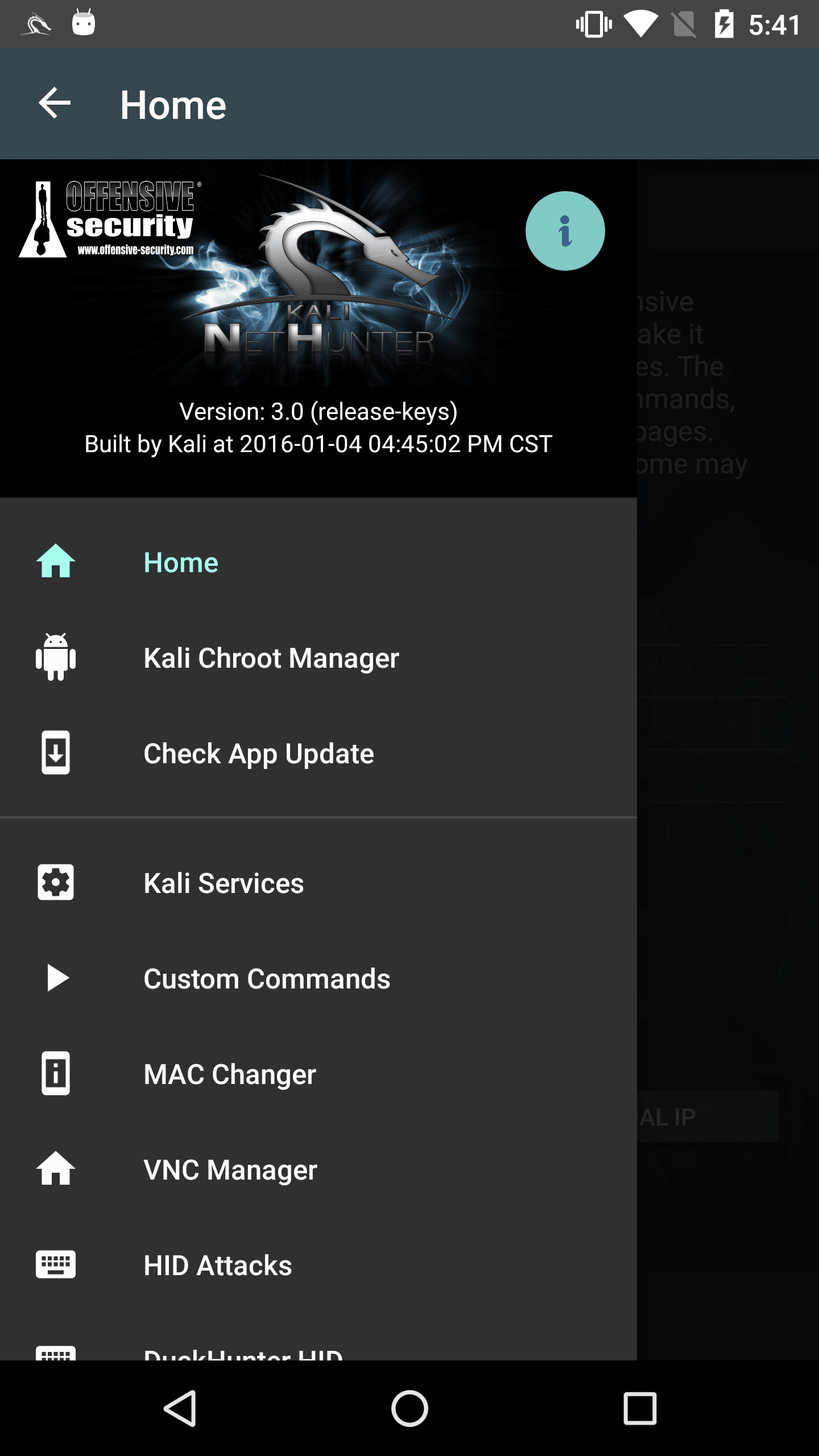 Kali NetHunter : Usage and installation on any Android