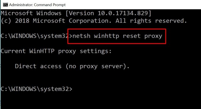 How to Reset WinHTTP Proxy Server Settings in Windows 10